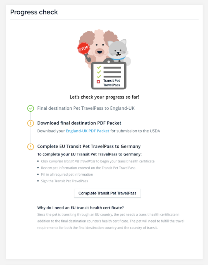 How do I access the EU Transit certificate after I complete the ...