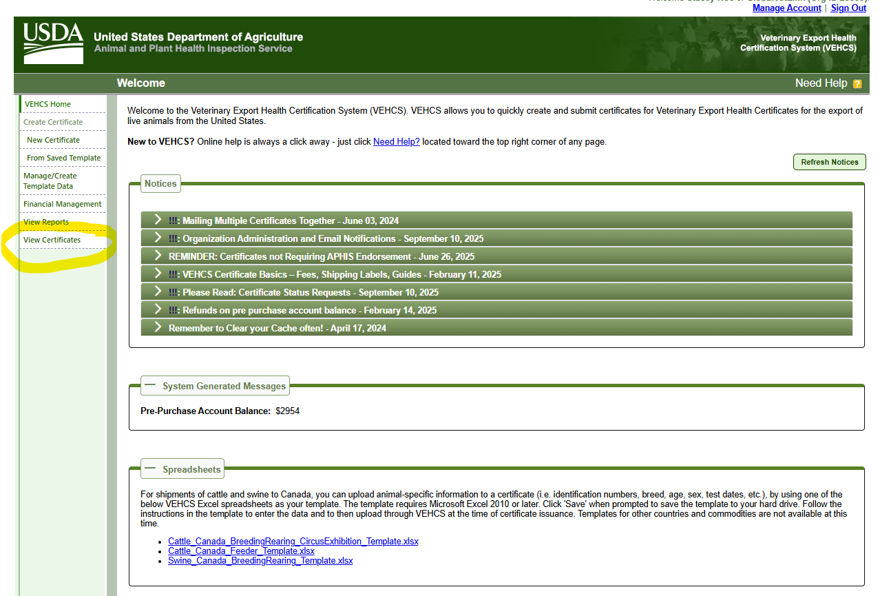 How to Complete Your GVL IHC Submission in VEHCS – GlobalVetLink